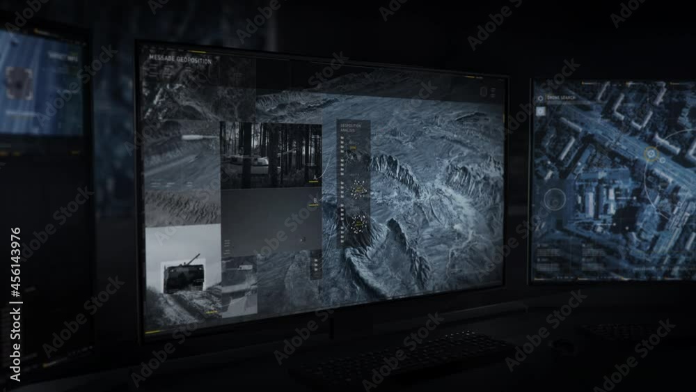 A Close-up. Map analysis is performed by a Satellite. Satellite Camera ...