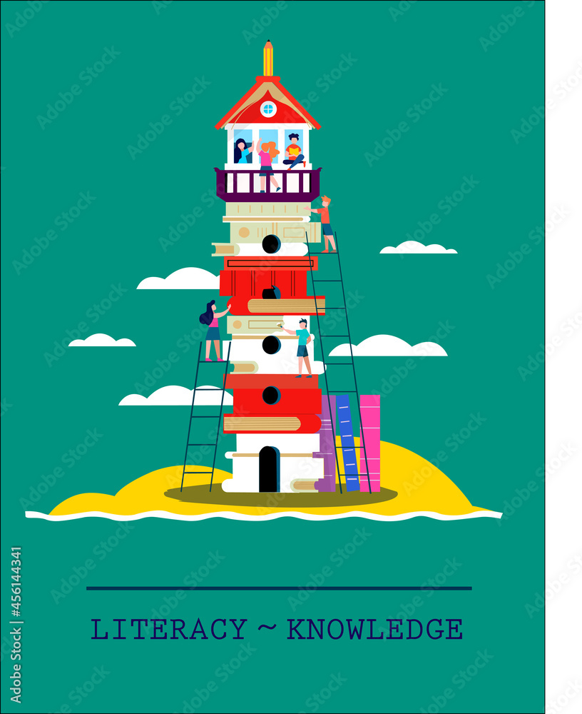Literacy - knowledge Stock Illustration | Adobe Stock