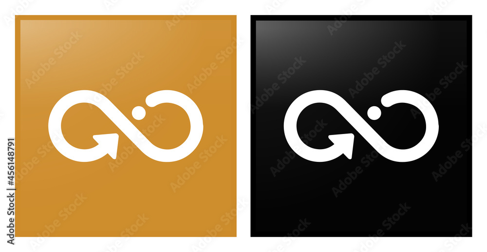 Vector icon of a dynamic infinity loop. Responsible Consumption and ...