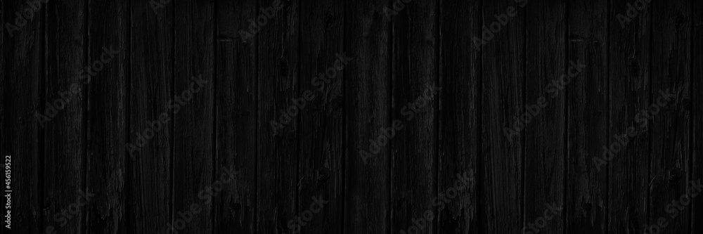 Dark wood background with copy space for design. Wide banner. Black ...