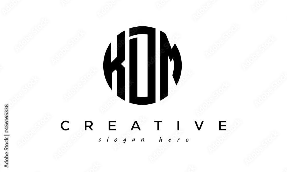 Letter KDM creative circle logo design vector Stock Vector | Adobe Stock