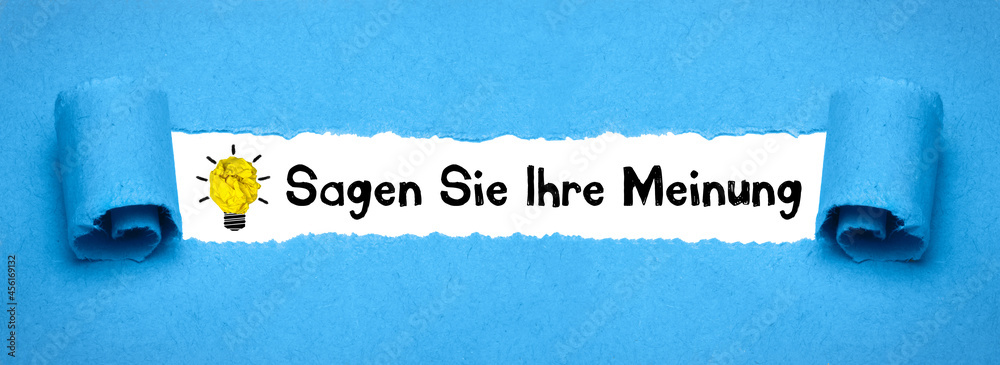 Sagen Sie Ihre Meinung Stock Photo | Adobe Stock