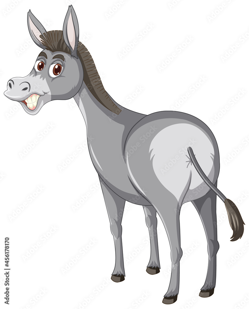 Donkey animal cartoon character Stock Vector | Adobe Stock