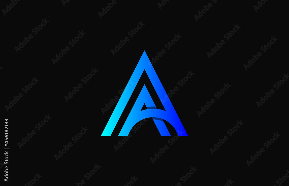 combination of gradient blue color alphabet letter A with A, AA logo ...