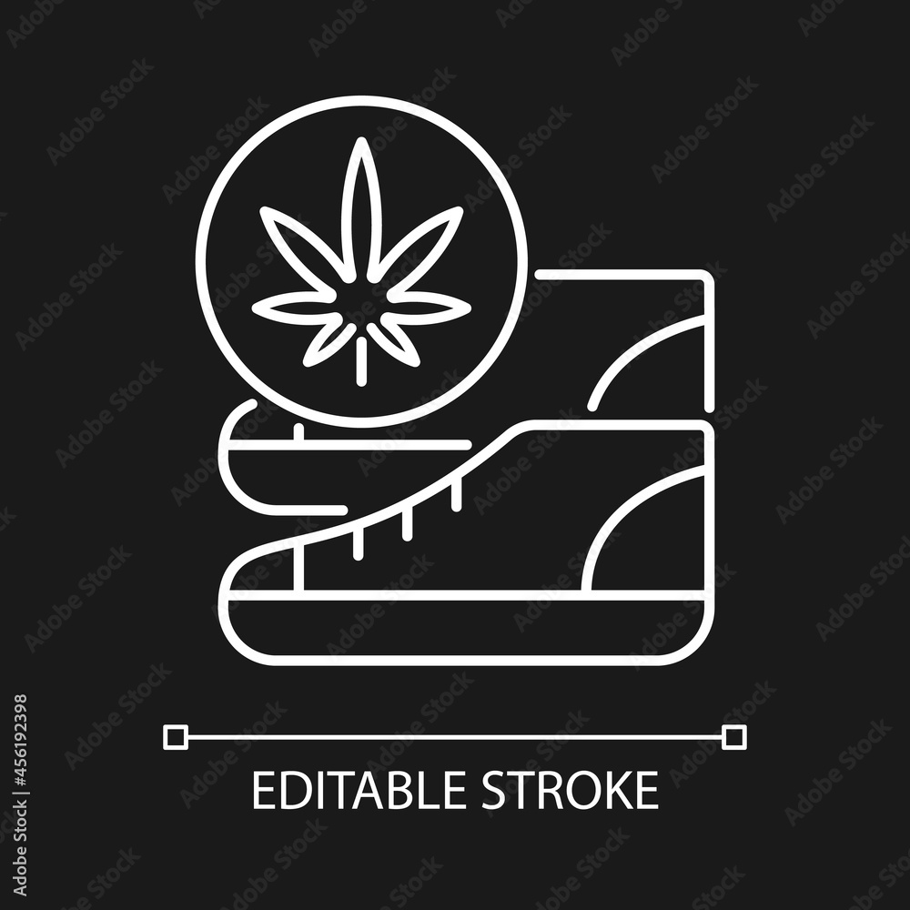 Sustainable shoes white linear icon for dark theme. Eco friendly ...