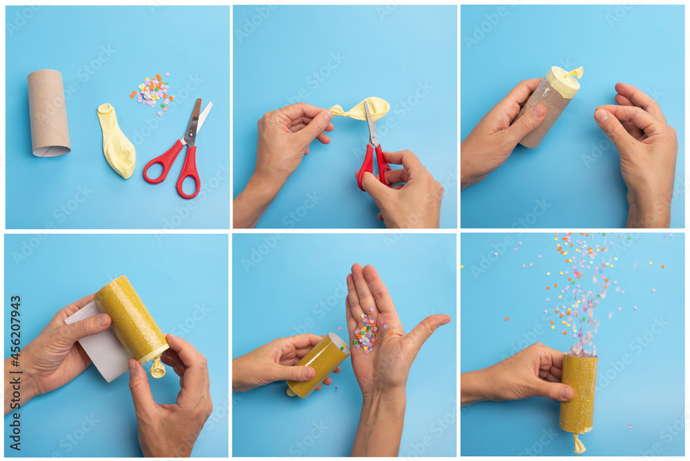 DIY paper cracker, paper craft, toilet roll recycle Stock-Foto | Adobe ...