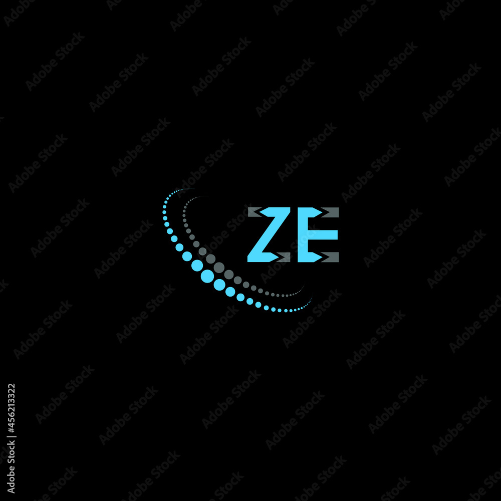 ZE letter logo abstract design. ZE unique design, ZE letter logo design ...