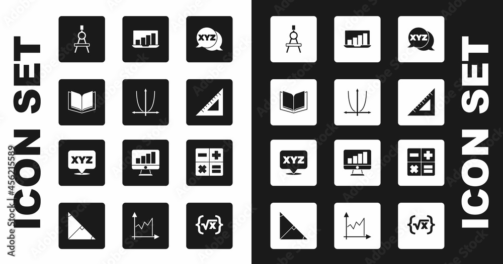 Set XYZ Coordinate system, Graph, schedule, chart, diagram, Open book ... Set XYZ Coordinate system, Graph, schedule, chart, diagram, Open book ...