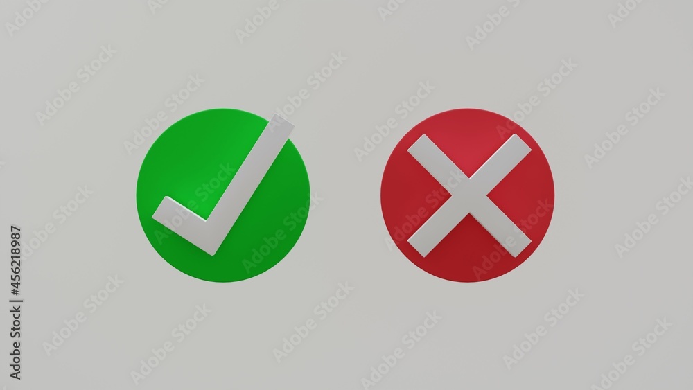 Right-wrong approved-declined yes-no positive-negative choice selection ...