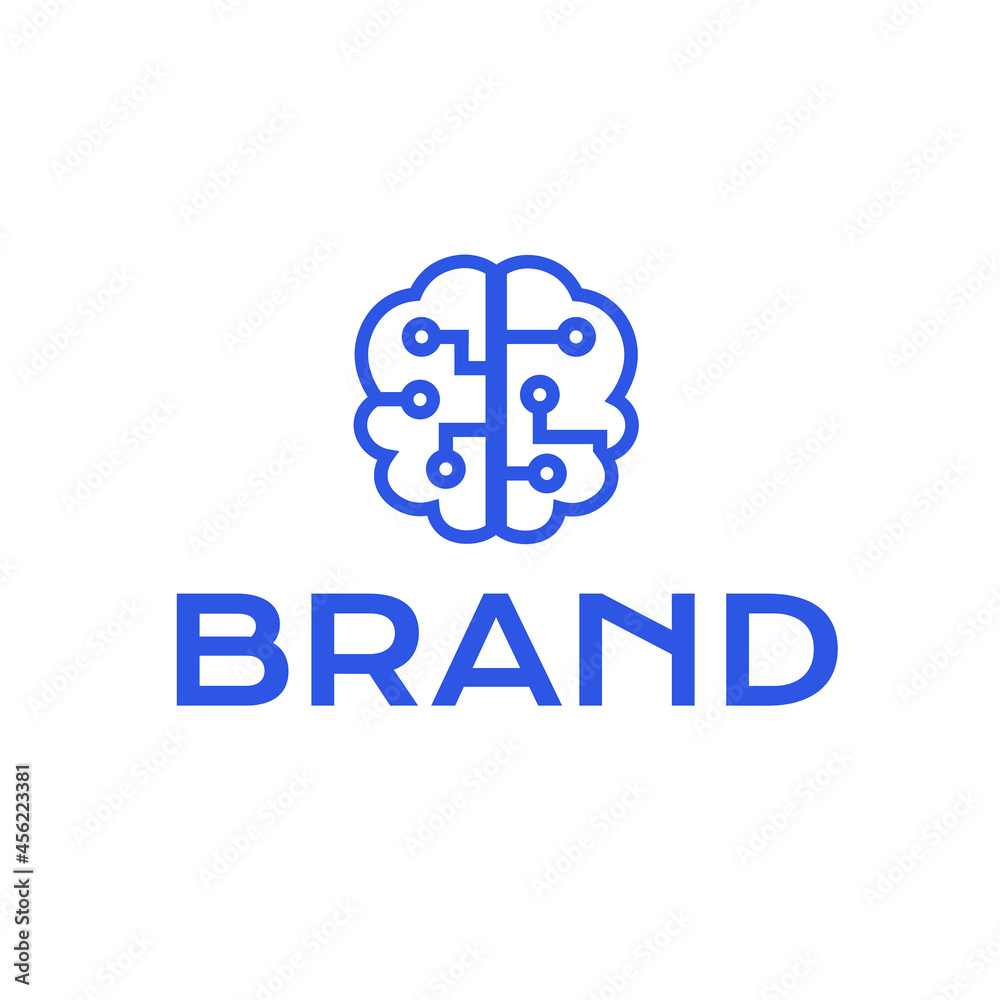 Minimalist Brain Logo - Amazing minimalist vector logo of a brain ...