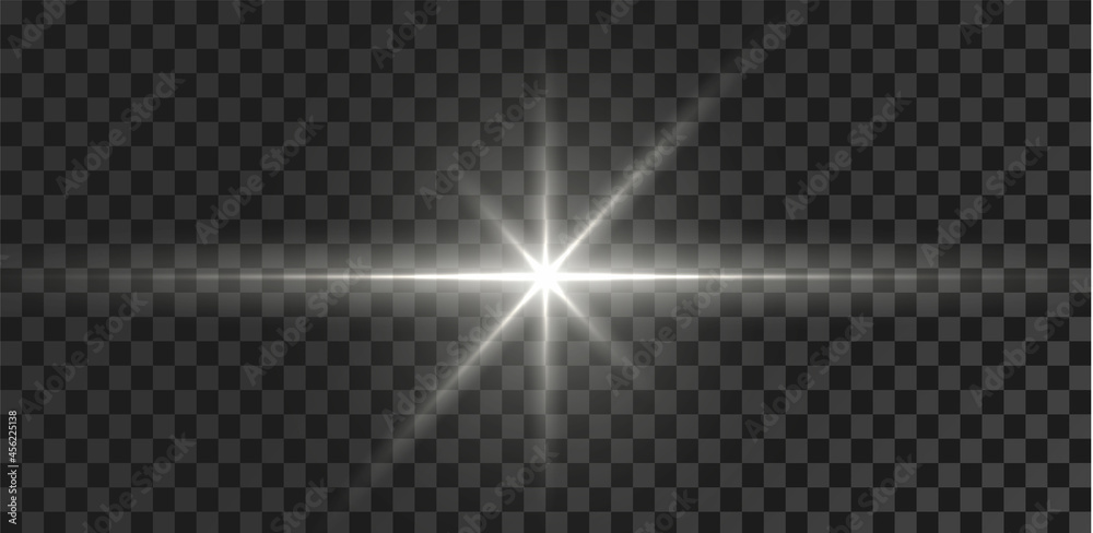 Shining stars isolated on a transparent white background. Effects ...