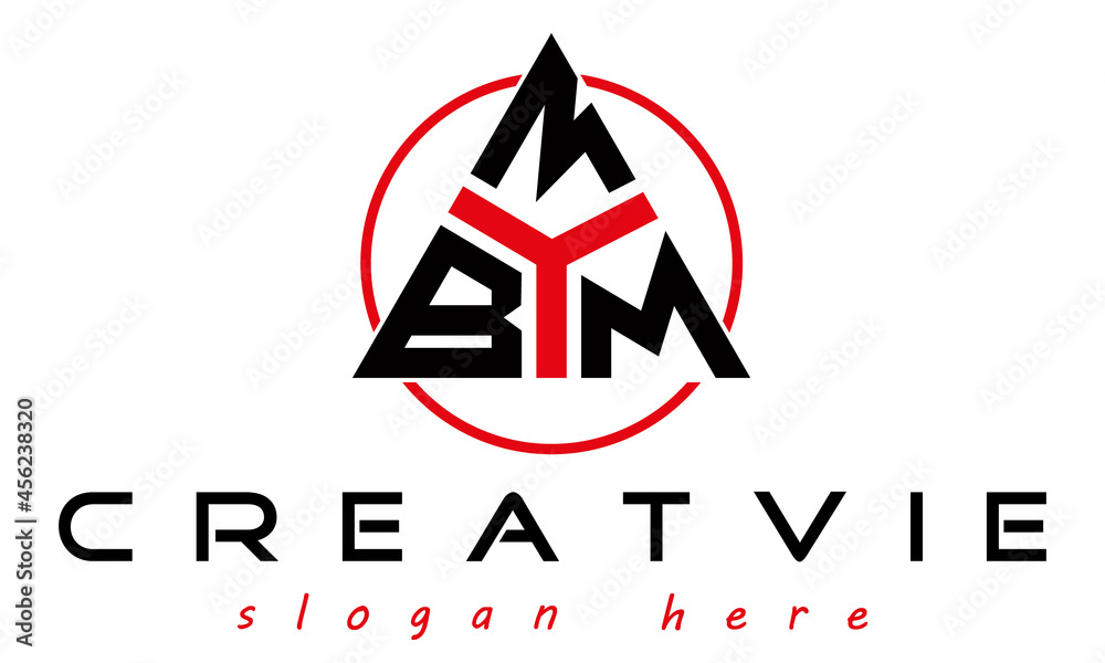 triangle badge with circle BMM letter logo design vector, business logo ...