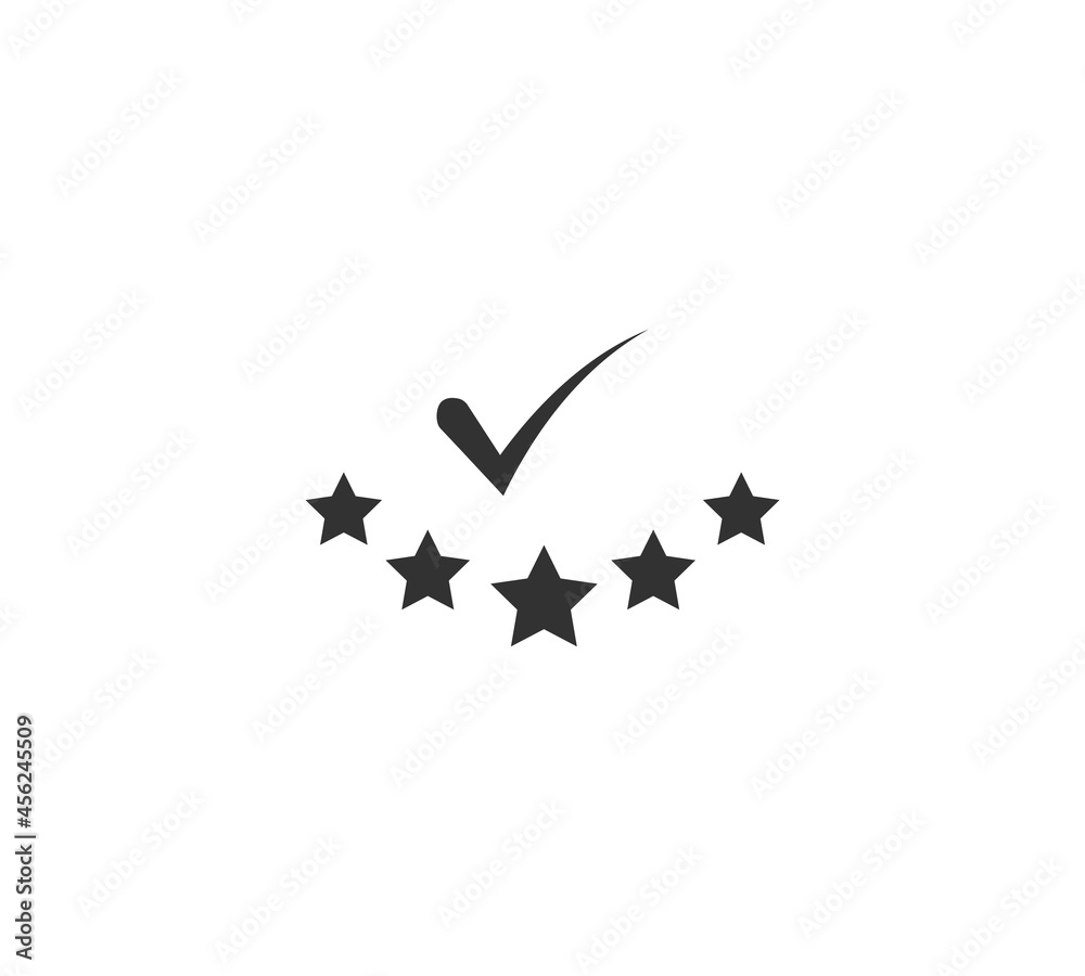 5 star rating icon vector illustration. Isolated badge for website or ...