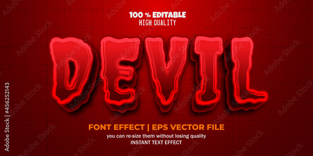 Devil text effect editable demon and hell text style template Stock ...