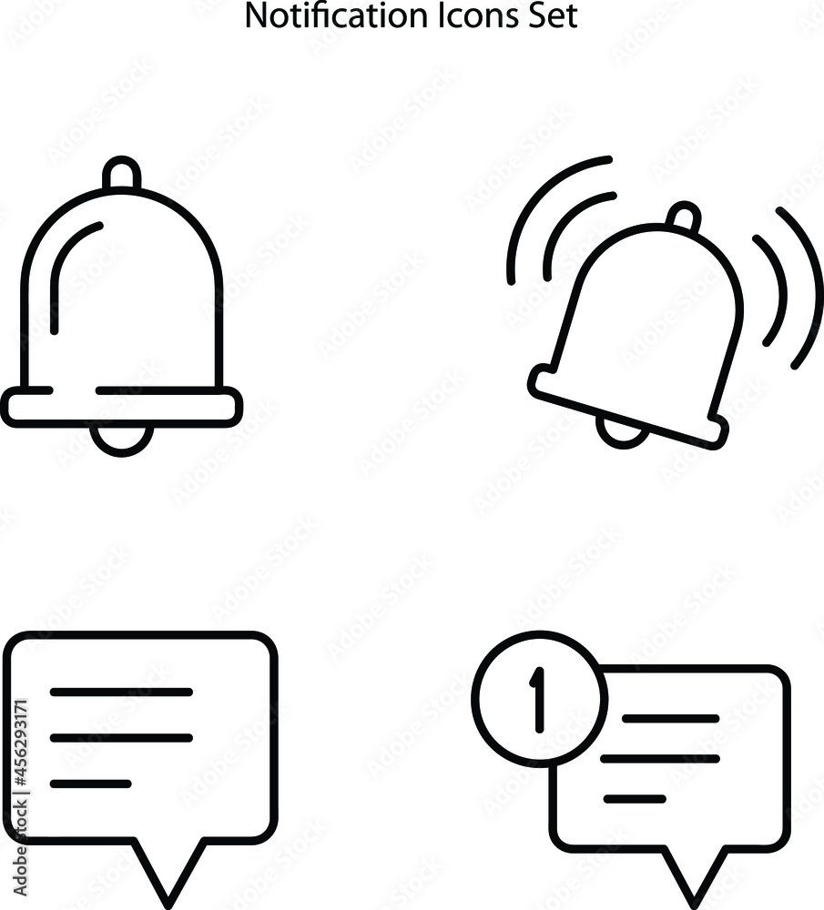 notification icons set isolated on white background. notification icon ...