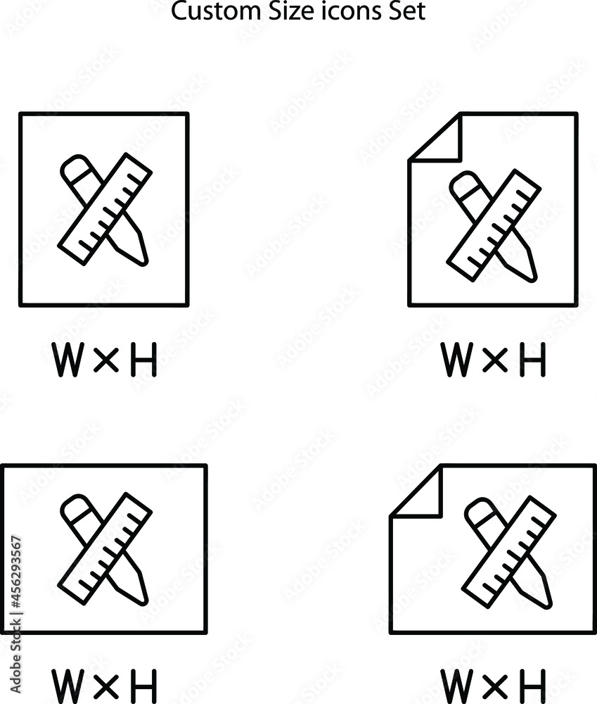 Vecteur Stock paper size icons set isolated on white background. paper ...
