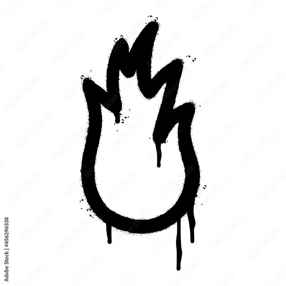 graffiti Fire flame icon sprayed isolated on white background. vector ...