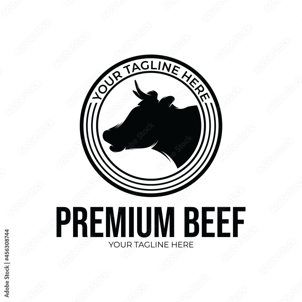Head cow - Premium beef logo design inspiration Stock Vector | Adobe Stock