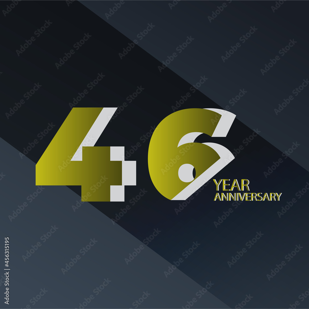 46 th anniversary event party. Vector illustration. numbers template ...