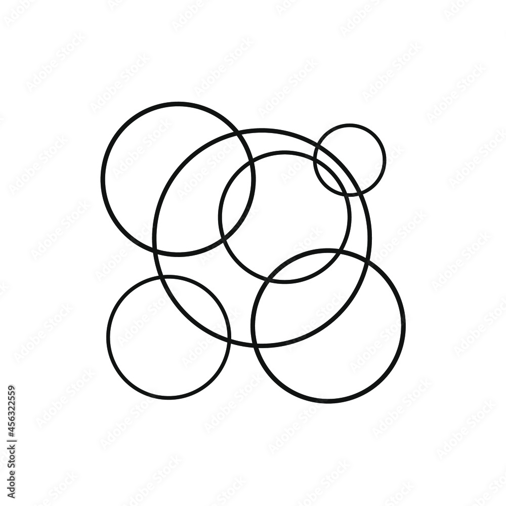 vector set of interlocking circles Stock Vector | Adobe Stock