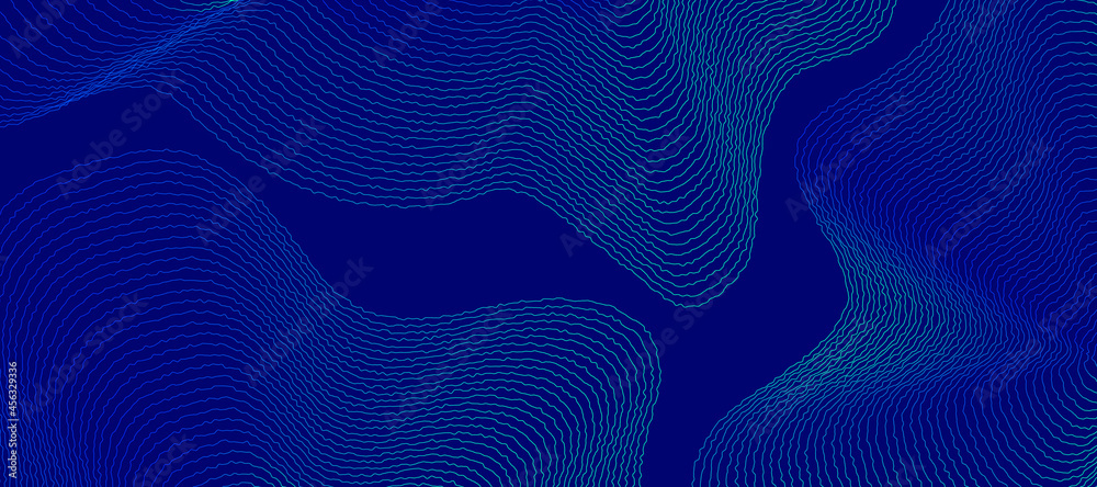 Minimal blue background for topographic line contour map style. Modern ...