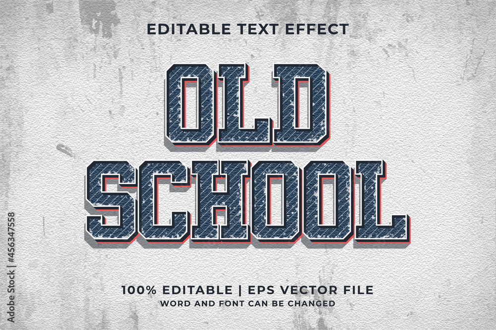 Editable text effect - Old School template retro style premium vector ...