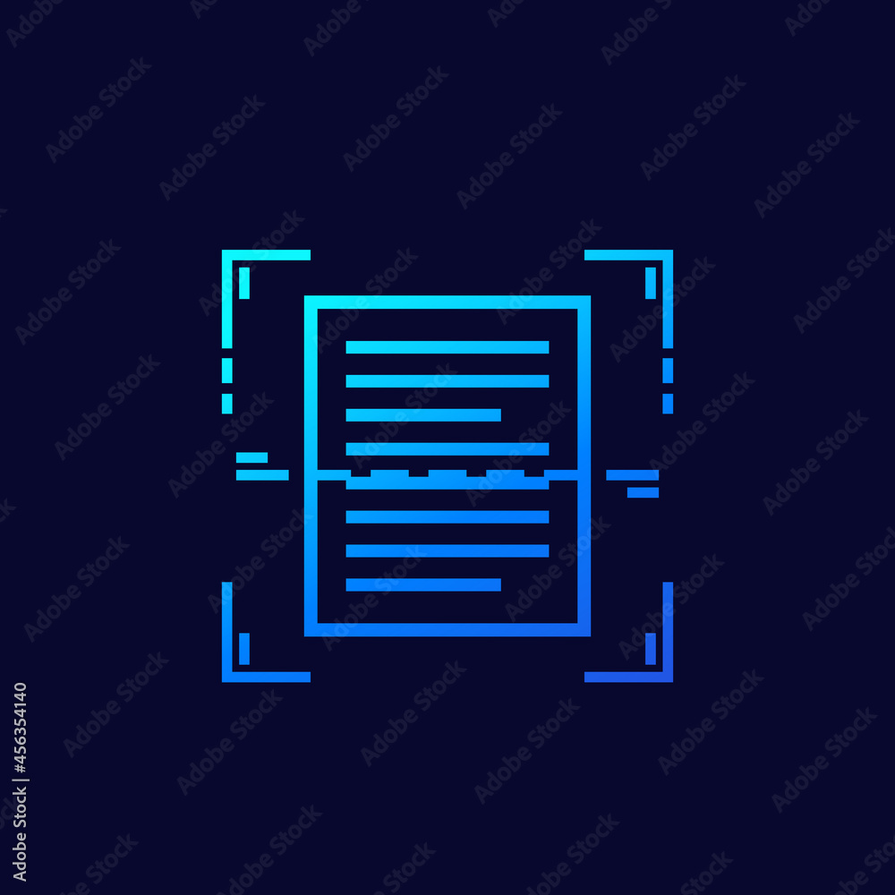 document scan icon for web Stock Vector | Adobe Stock