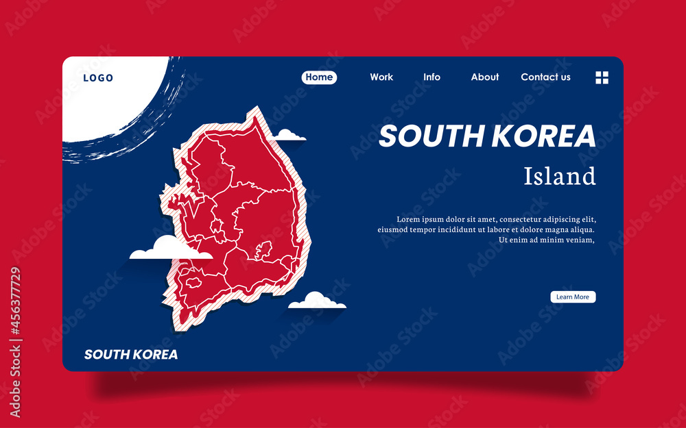 Landing Page - Template for social media South korea Island vector map ...