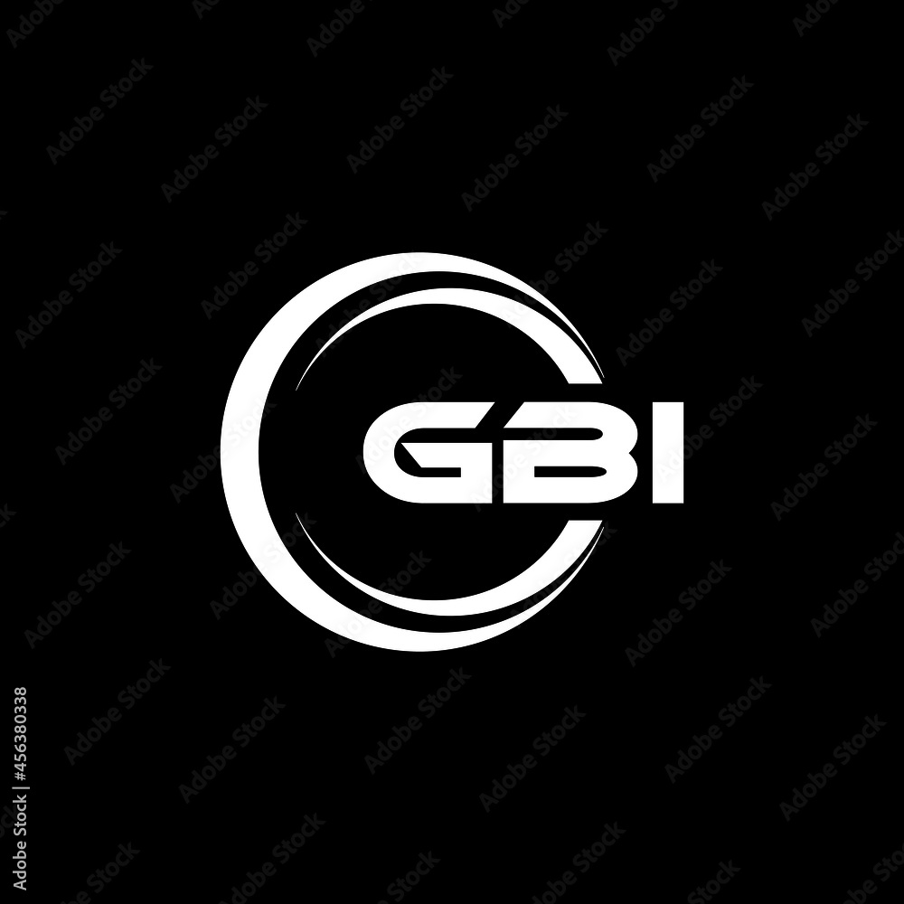 GBI letter logo design with black background in illustrator, vector ...