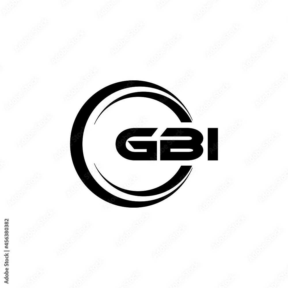 GBI letter logo design with white background in illustrator, vector ...