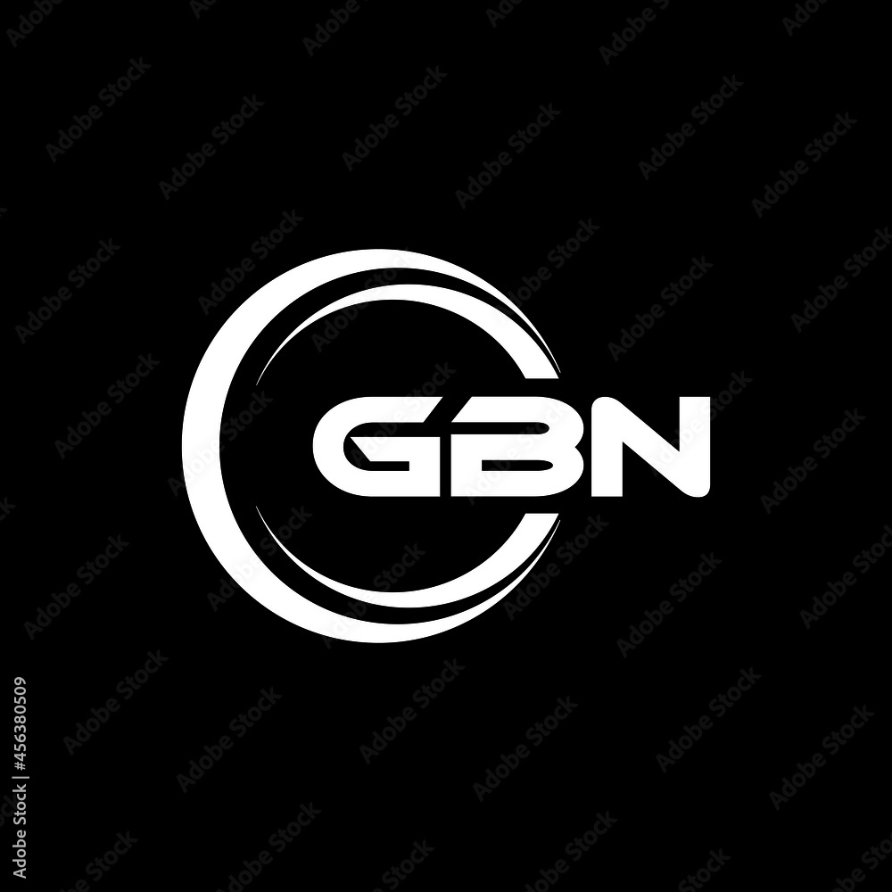 GBN letter logo design with black background in illustrator, vector ...
