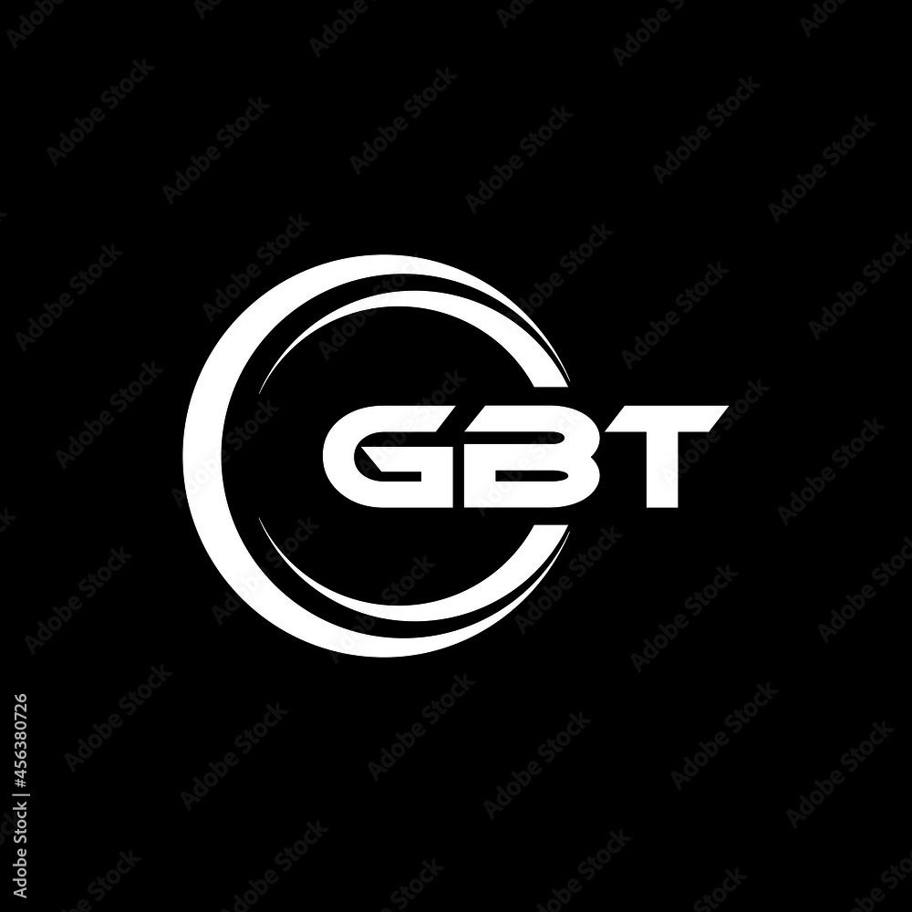 GBT letter logo design with black background in illustrator, vector ...