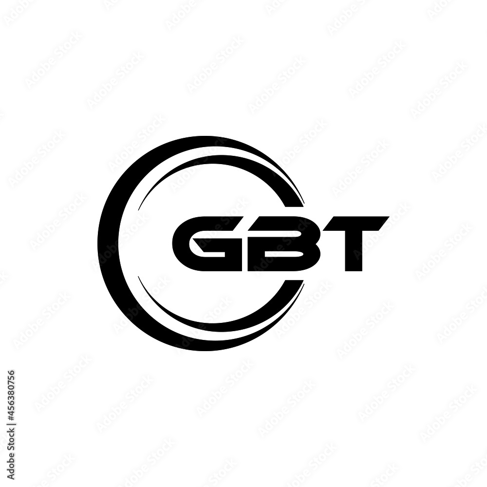 GBT letter logo design with white background in illustrator, vector ...