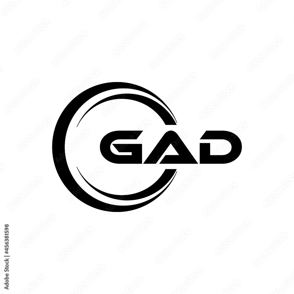 Vecteur Stock GAD letter logo design with white background in ...