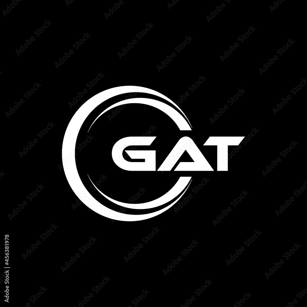 GAT letter logo design with black background in illustrator, vector ...