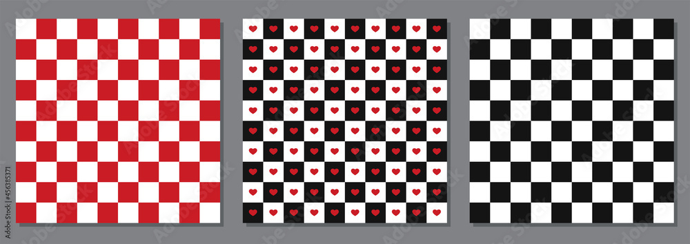 Set of checkered retro 1970s style abstract backgrounds Stock Vector ...