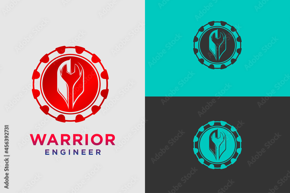 WARRIOR HELMET ENGINEERING LOGO. COMBINATION LOGO FROM HELMET AND ...
