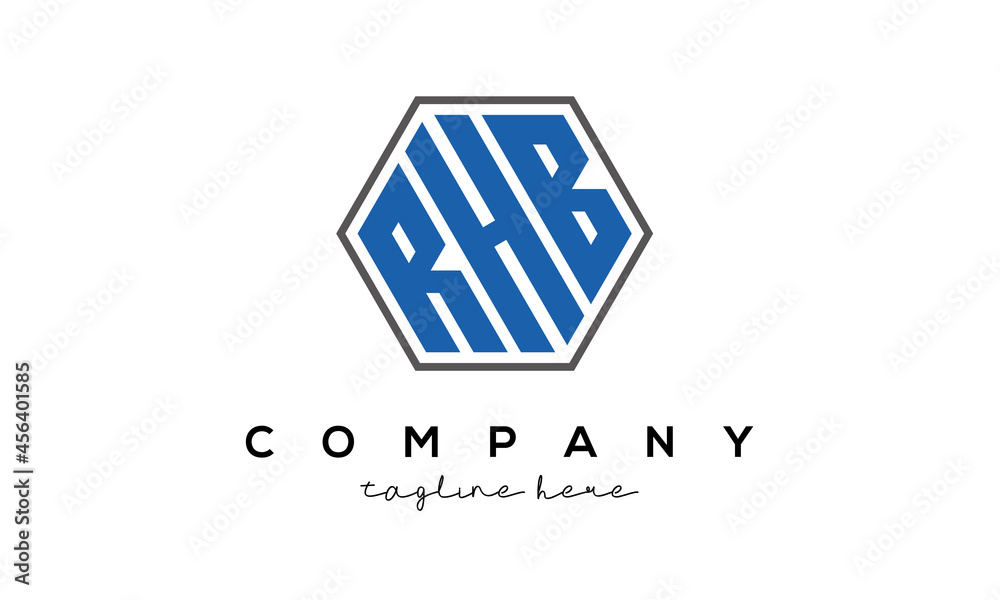 letters RHB creative polygon logo victor template Stock Vector | Adobe ...
