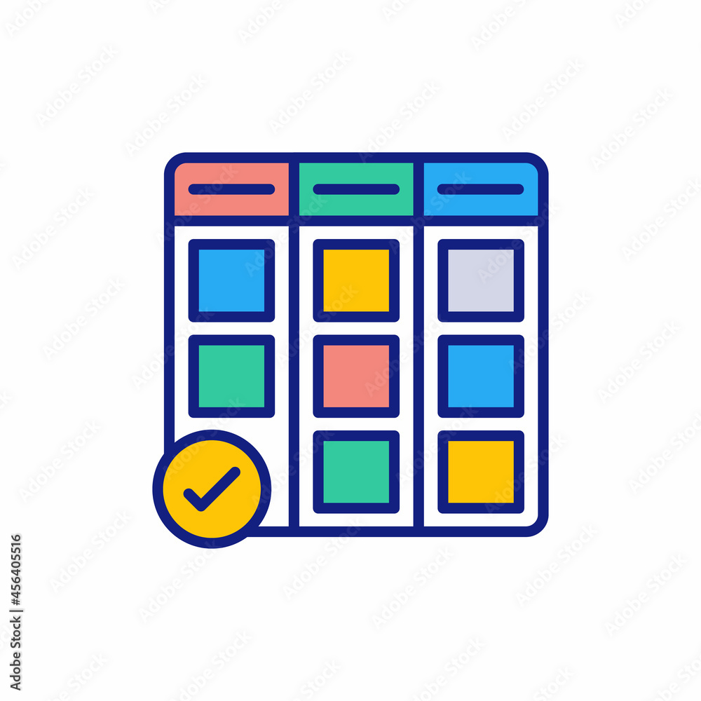 Kanban Board icon in vector. Logotype Stock Vector | Adobe Stock