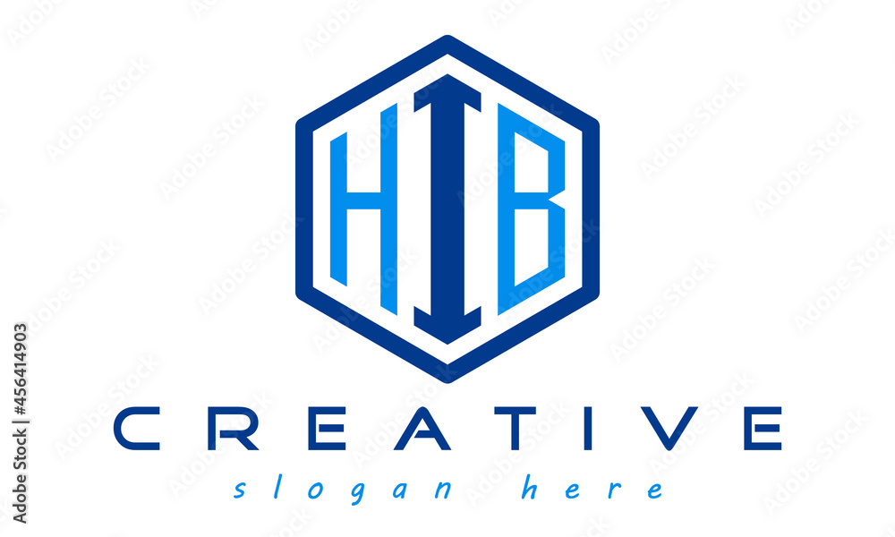 polygon letters logo, letters HIB modern unique minimalist brand ...