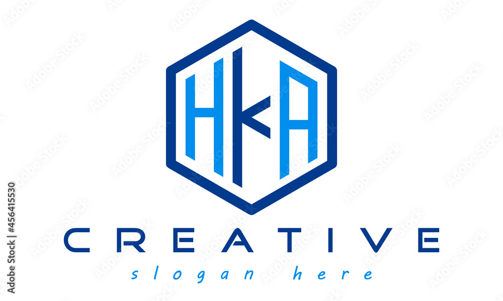 polygon letters logo, letters HKA modern unique minimalist brand ...