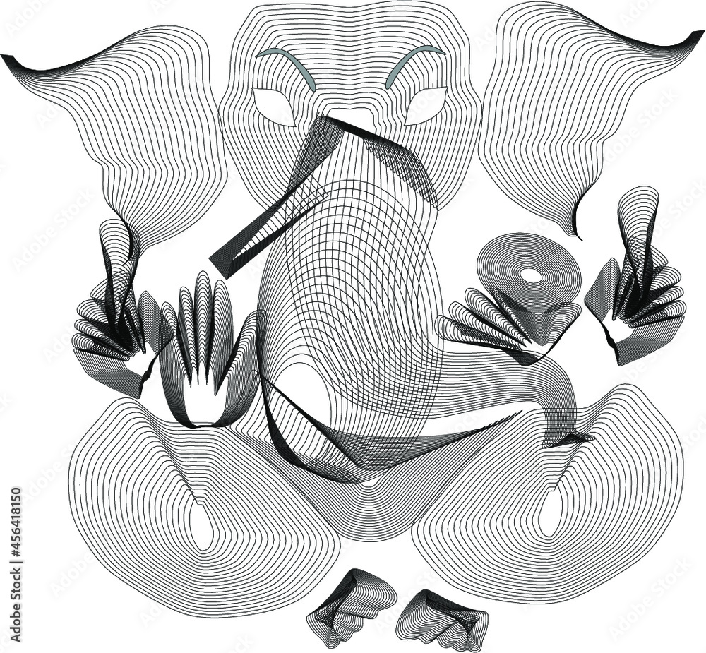 This is an image of line drawing abstract vector illustration of lord ...