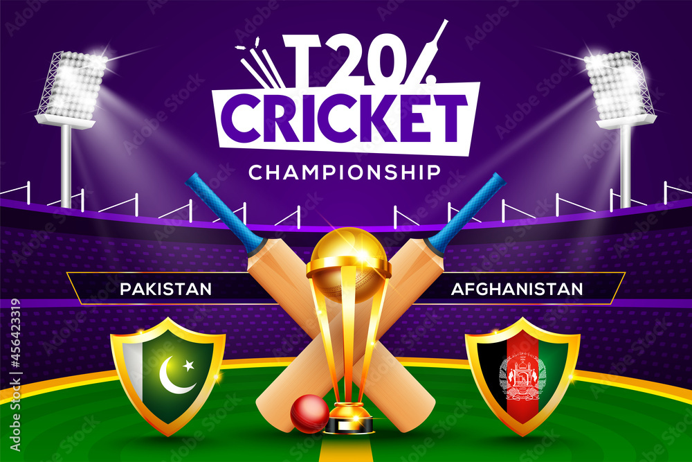 T20 Cricket Championship concept Pakistan vs Afghanistan match header ...
