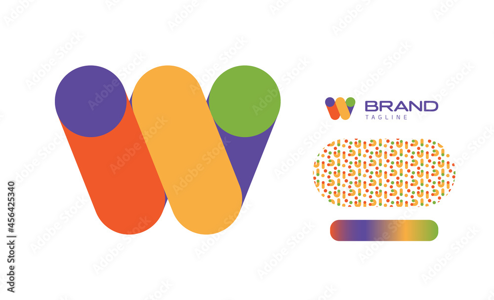 Bold Rounded Multicolored Font Logo Using Letter W for Nursery ...