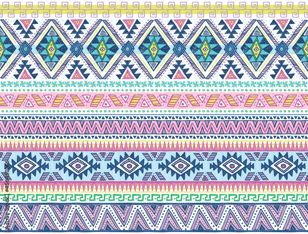 A modern twist on a traditional tribal pattern. Seamless vector ...