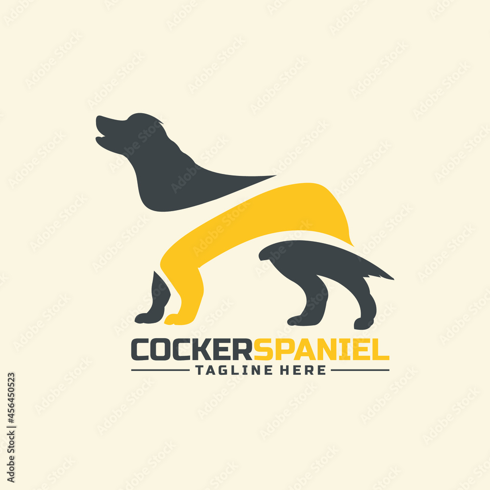 Cocker Spaniel dogs logo design vector illustration Stock Vector ...