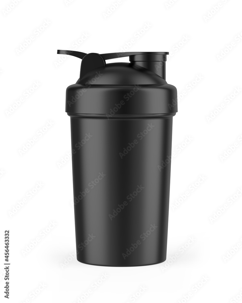 Blank white plastic shaker bottle with flip lid for mock up and ...