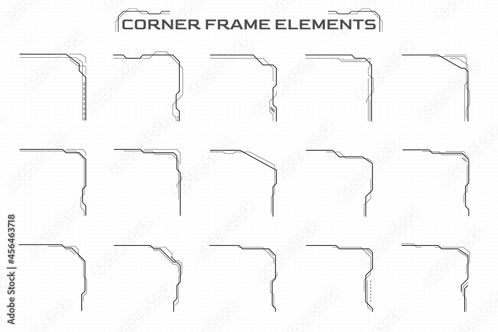 Border Frame HUD Element Futuristic for Header Footer Text Information ...