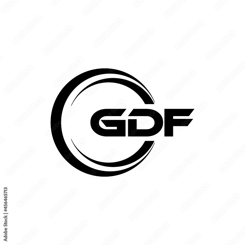 GDF letter logo design with white background in illustrator, vector ...