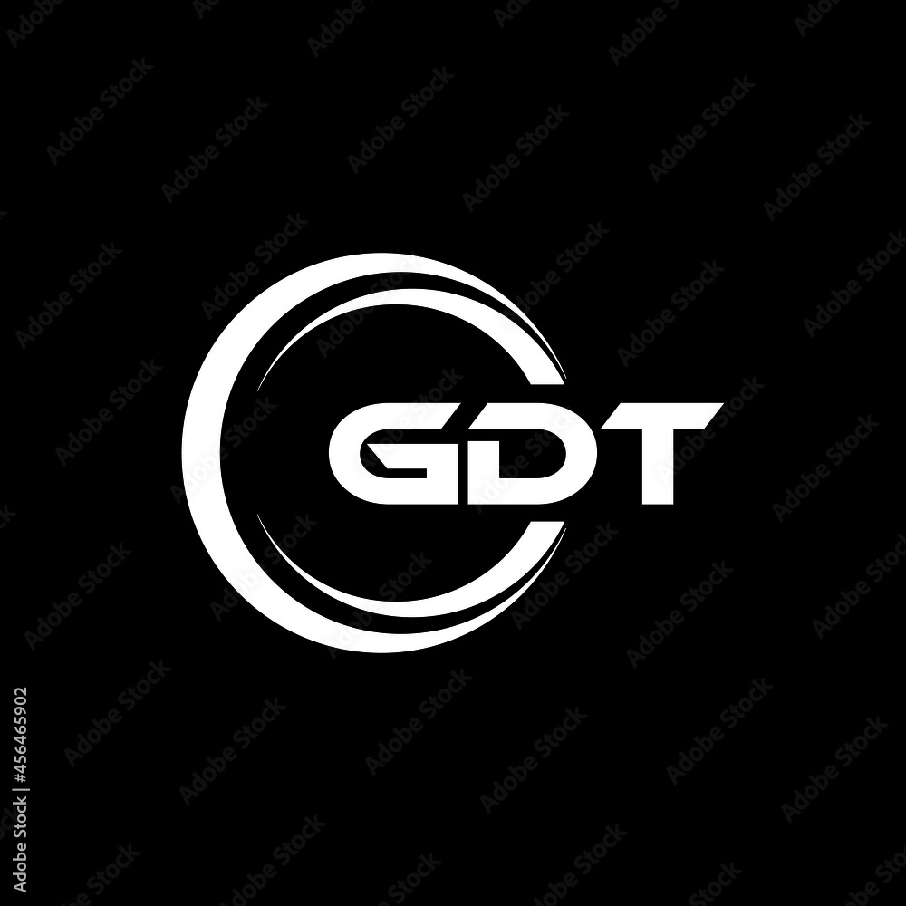 GDT letter logo design with black background in illustrator, vector ...
